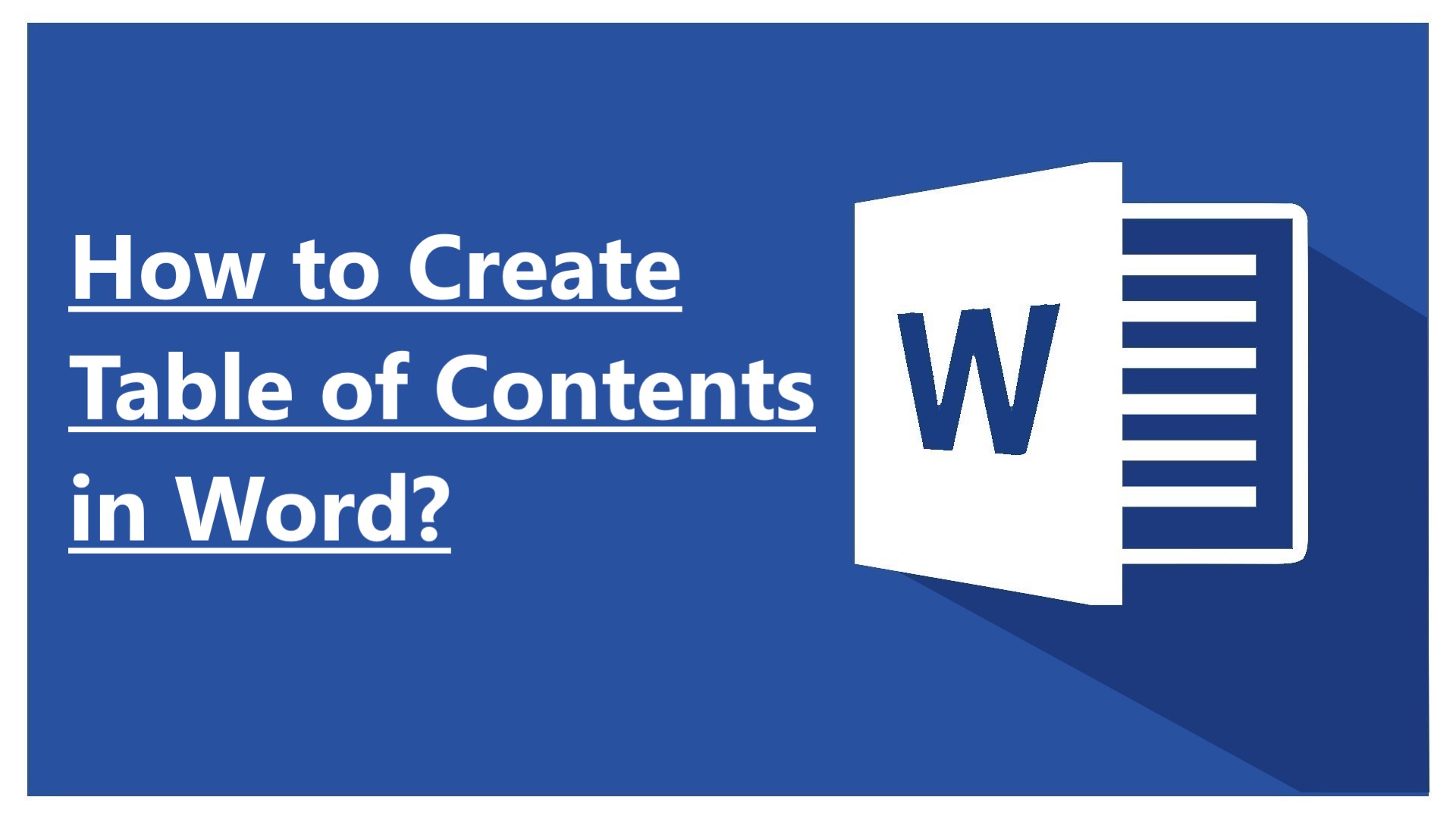 How To Create Table Of Contents In Word 2 Easy Methods