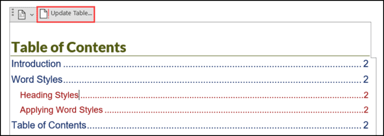 How to Insert and Update a Table of Contents - Simon Sez IT